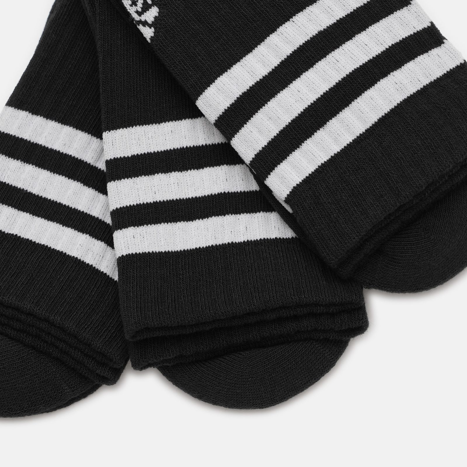 Adidas ถุงเท้า 3-Stripes Cushioned Crew Socks 3 Pairs | Black/White ...