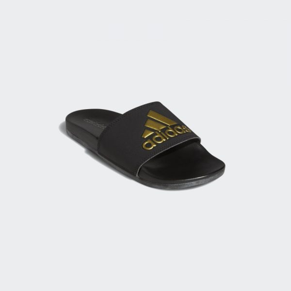 Adidas รองเท้าแตะ Adilette Comfort Slides | Core Black/Gold Metallic ...