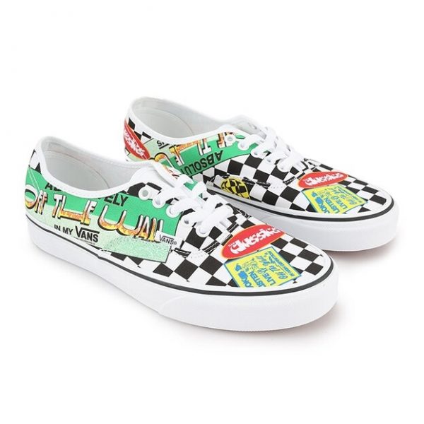 Vans รองเท้าผ้าใบ Authentic | Vans Collage True White/Print ...