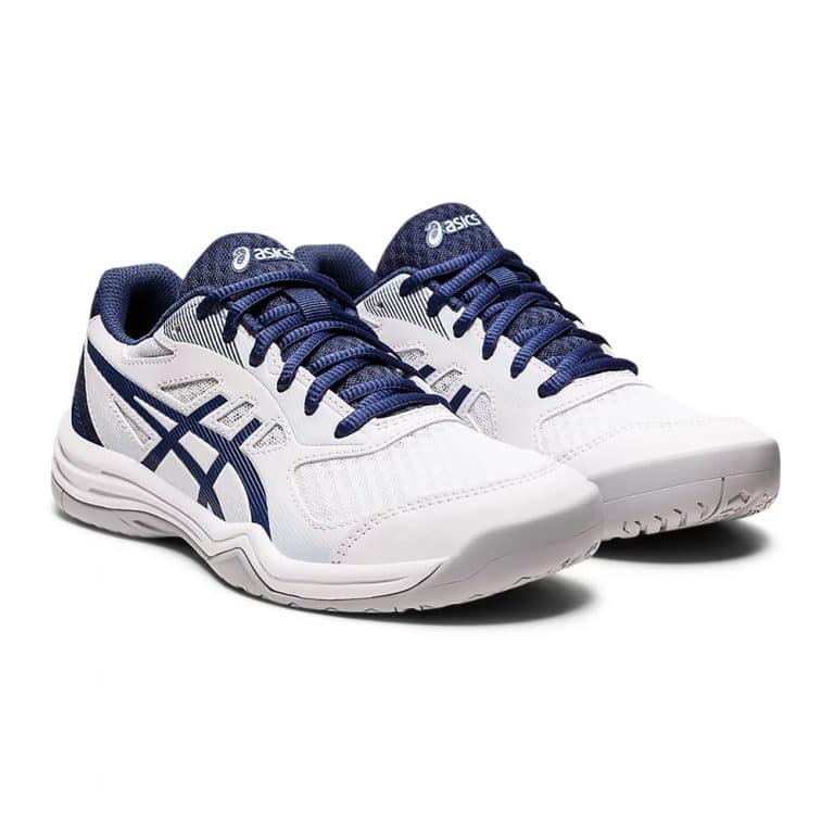 Asics รองเท้าแบดมินตันผู้หญิง Upcourt 5 | White/Deep Ocean ( 1072A088-100 ) - APX OFFICIAL STORE