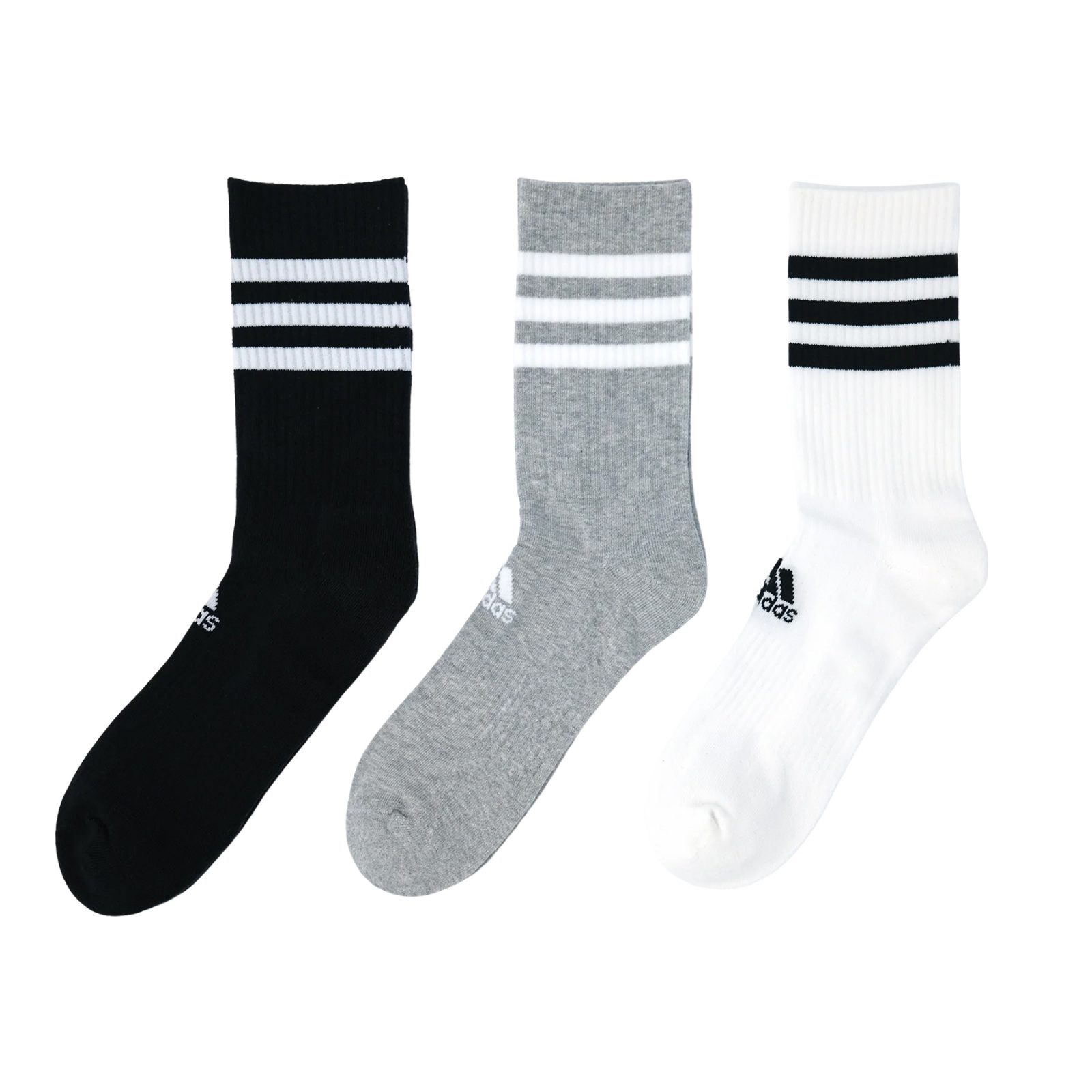 Adidas ถุงเท้า 3-Stripes Cushioned Crew Socks 3 Pairs | Medium Grey ...