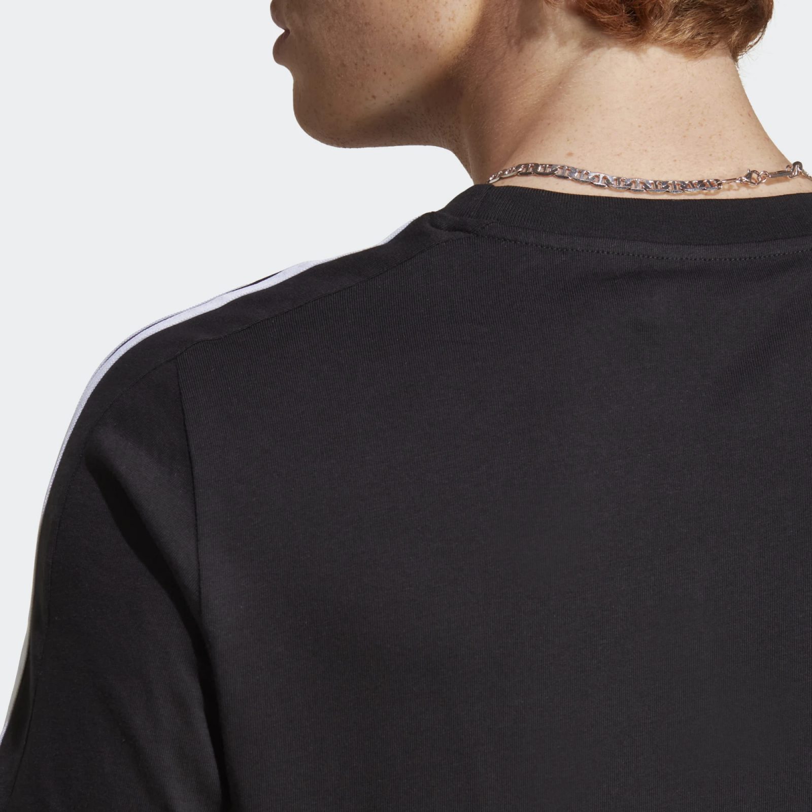 Adidas เสื้อกีฬาผู้ชาย Essentials Single Jersey 3-Stripes Tee | Black ...