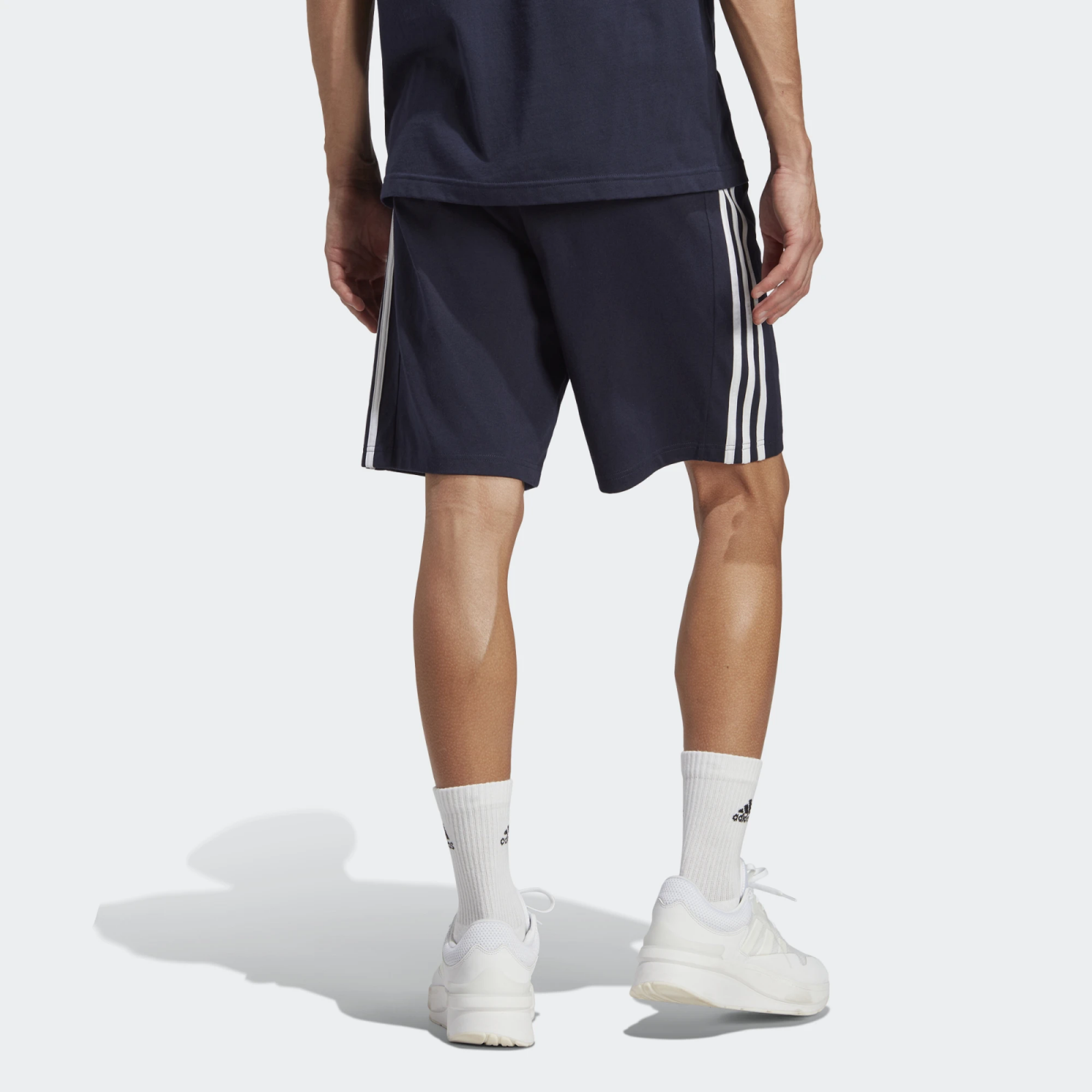 Adidas กางเกงกีฬาขาสั้นผู้ชาย Essentials Single Jersey 3-Stripes Shorts ...