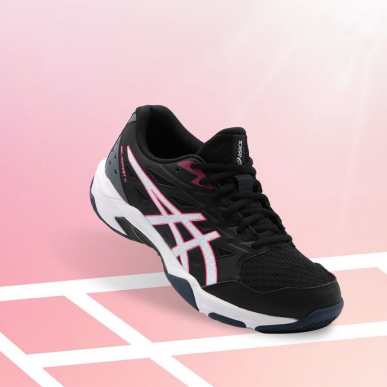 Asics รองเท้าแบดมินตันผู้หญิง Gel-Rocket 11 | Black/White ( 1072A093-001 ) - APX OFFICIAL STORE