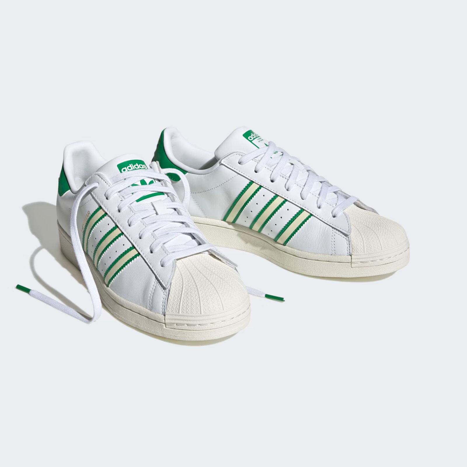 Adidas รองเท้าผ้าใบผู้ชาย Superstar | Cloud White/Off White/Green ...
