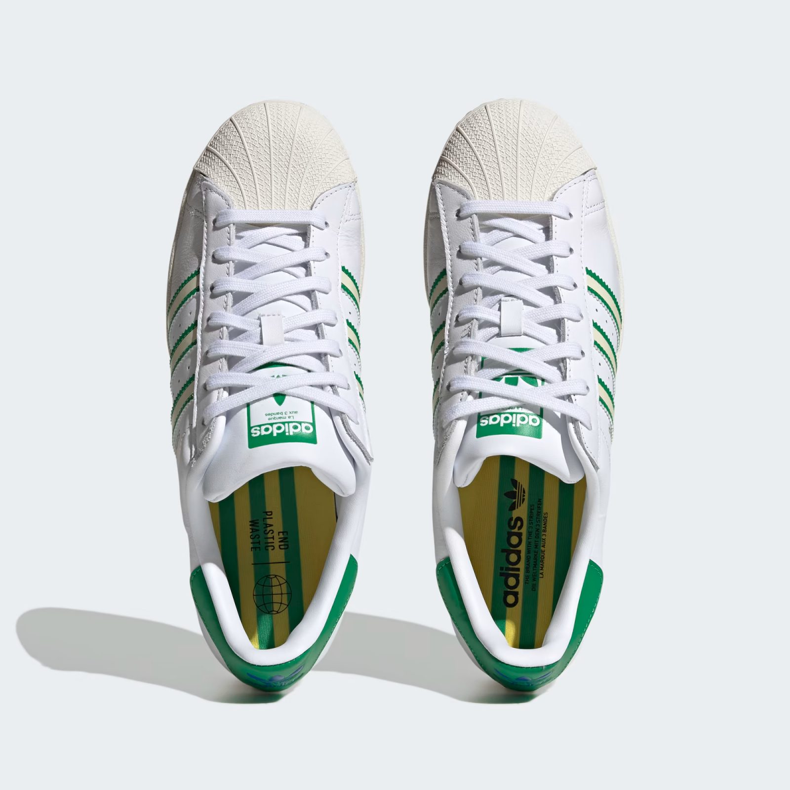 Adidas รองเท้าผ้าใบผู้ชาย Superstar | Cloud White/Off White/Green ...