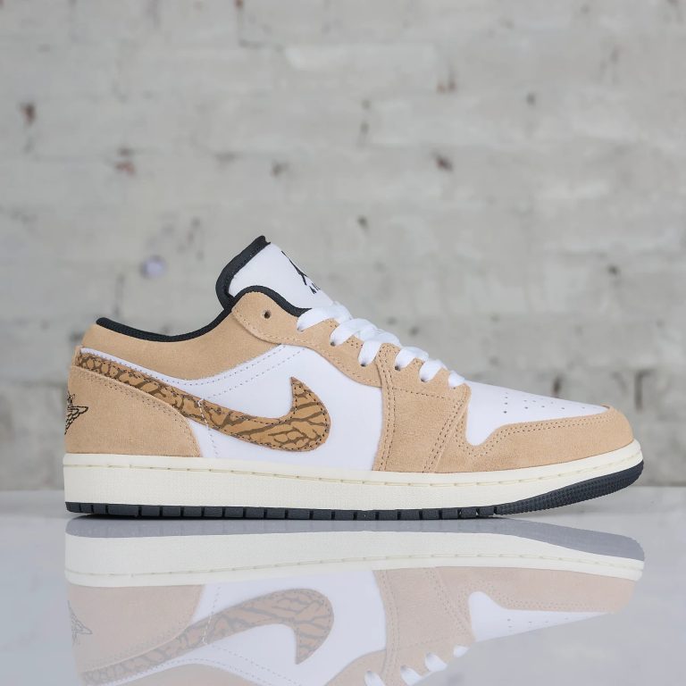Nike รองเท้าผ้าใบผู้ชาย Air Jordan 1 Low SE | Hemp/White/Black/Light ...