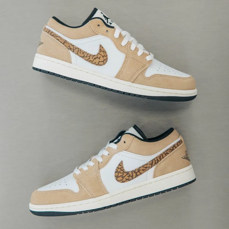 Nike รองเท้าผ้าใบผู้ชาย Air Jordan 1 Low SE | Hemp/White/Black/Light ...