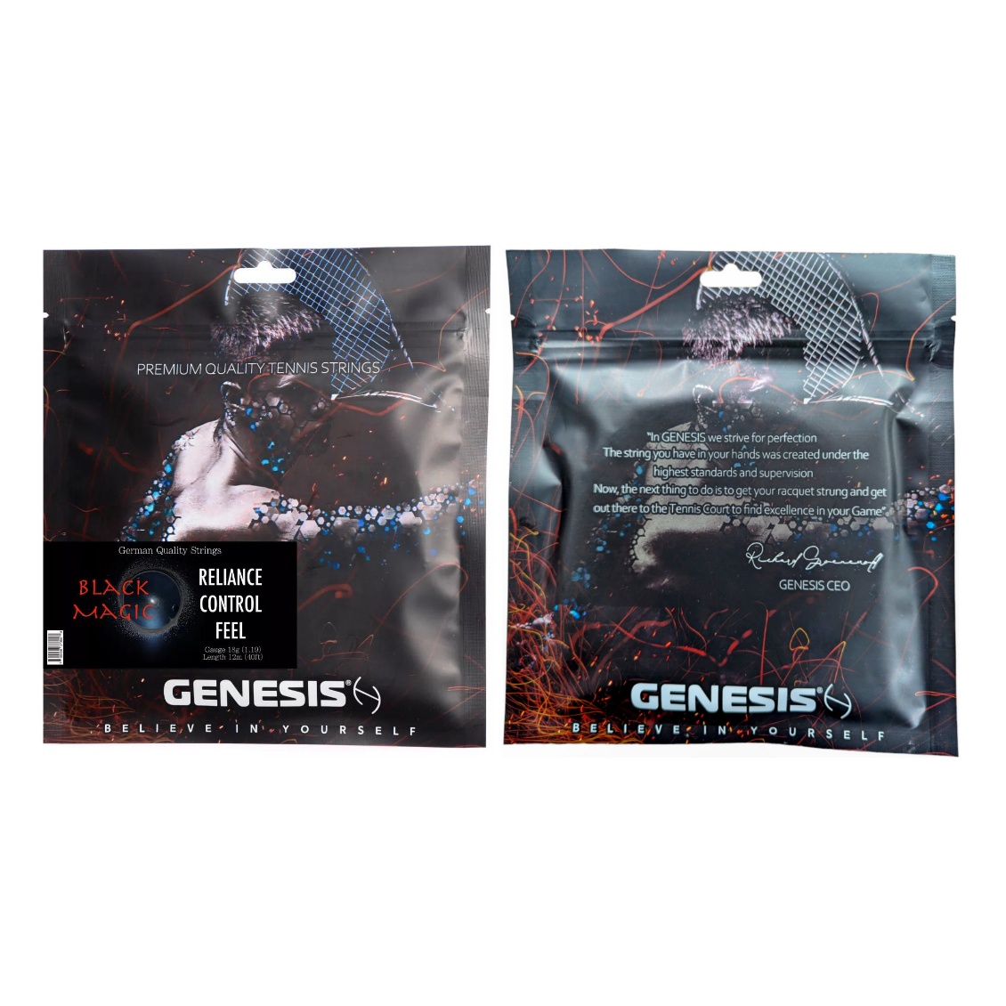 Genesis เอ็นไม้เทนนิส Black Magic 17G/1.23mm Tennis String Reel | Black ...